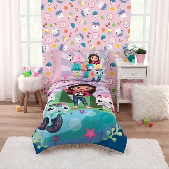 Dreamworks | Other | Gabbys Dollhouse Ameowzing 4 Piece Toddler Bed Set ...